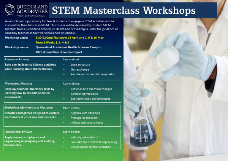 2024 QAHS STEM MASTERCLASS WORKSHOP PROGRAM - Final | PDF | Computers | Technology & Engineering