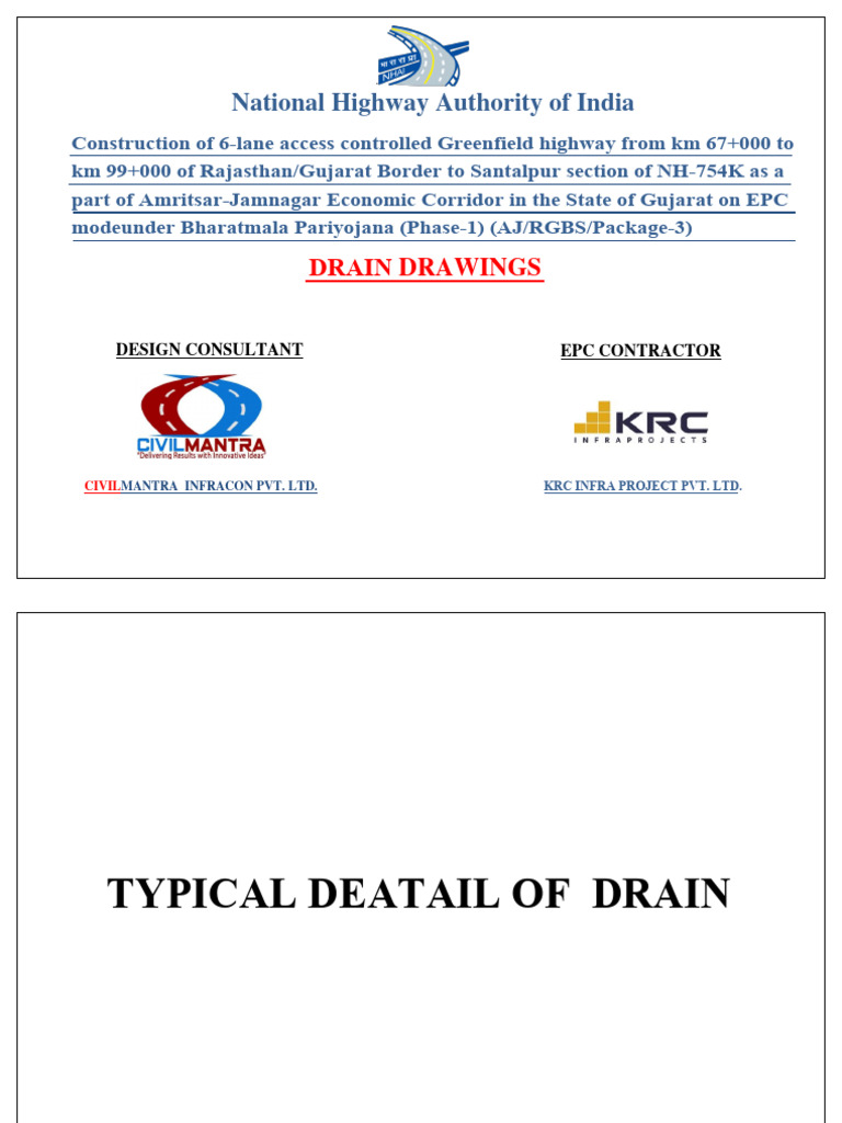 Typical Detail of Drain | PDF | Road Transport | Transport Infrastructure