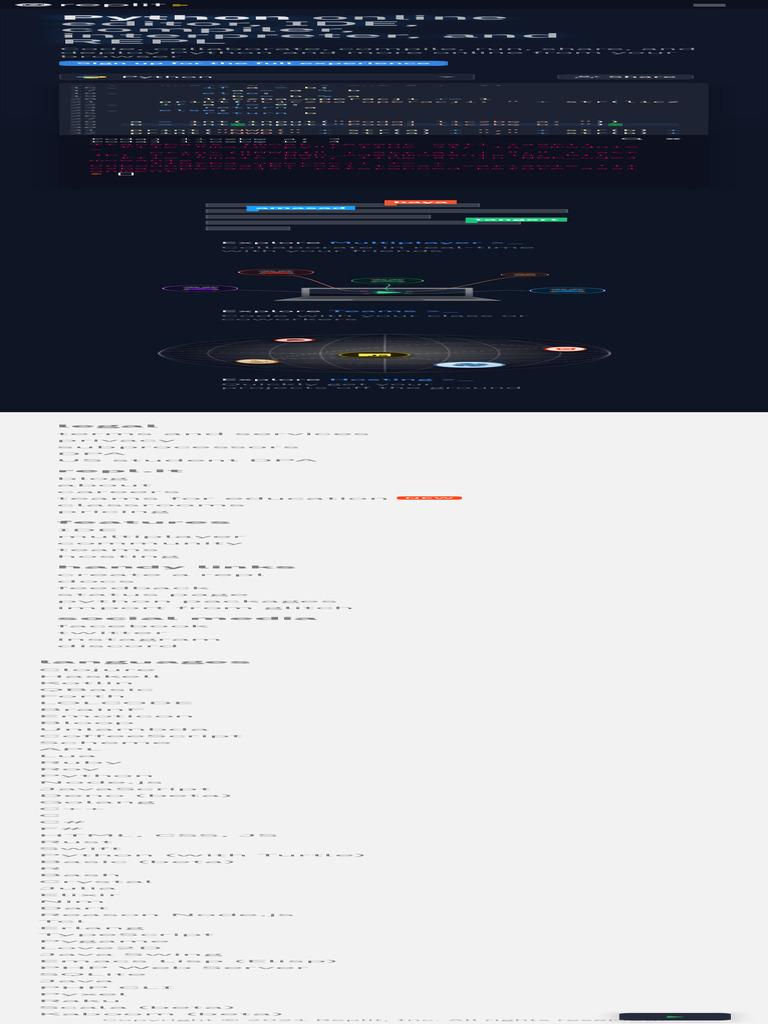 Python Online Compiler & Interpreter - Replit | PDF Python Online Compiler & Interpreter - Replit | PDF