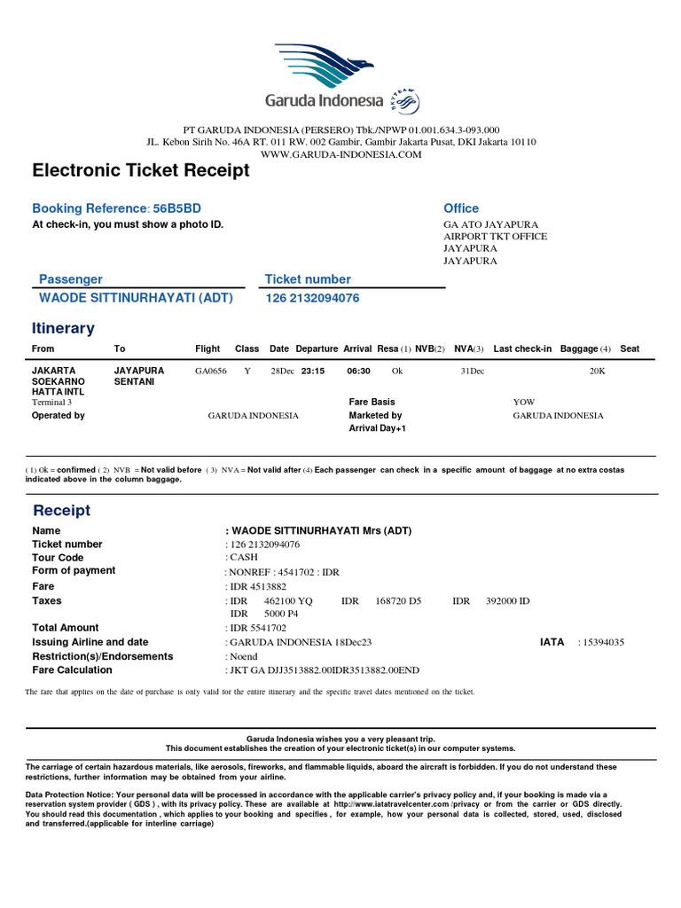 Your Electronic Ticket WAODE | PDF | Dangerous Goods | Transport