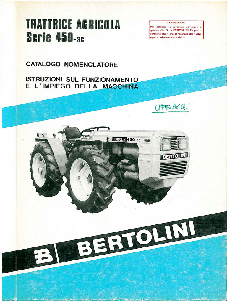 Bertolini 450 3C Instruction Manual | PDF