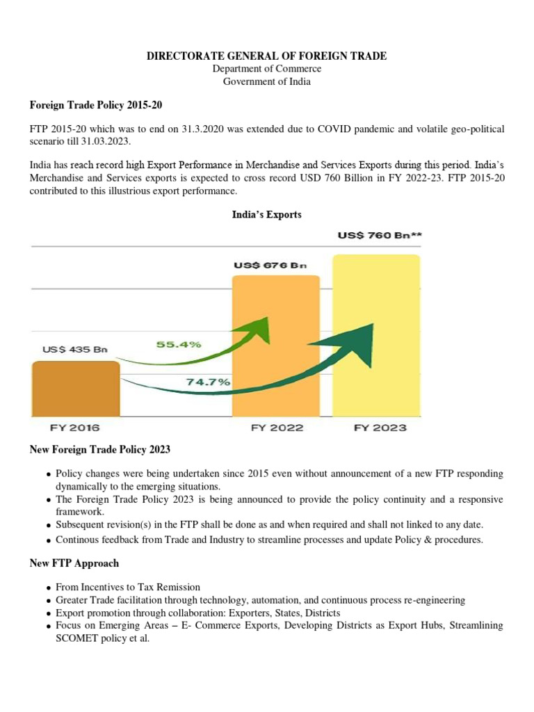 India's New Foreign Trade Policy | PDF | E Commerce | Exports