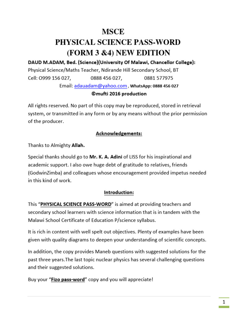 Physics Book 3 & 4 | PDF | Chlorine | Gases