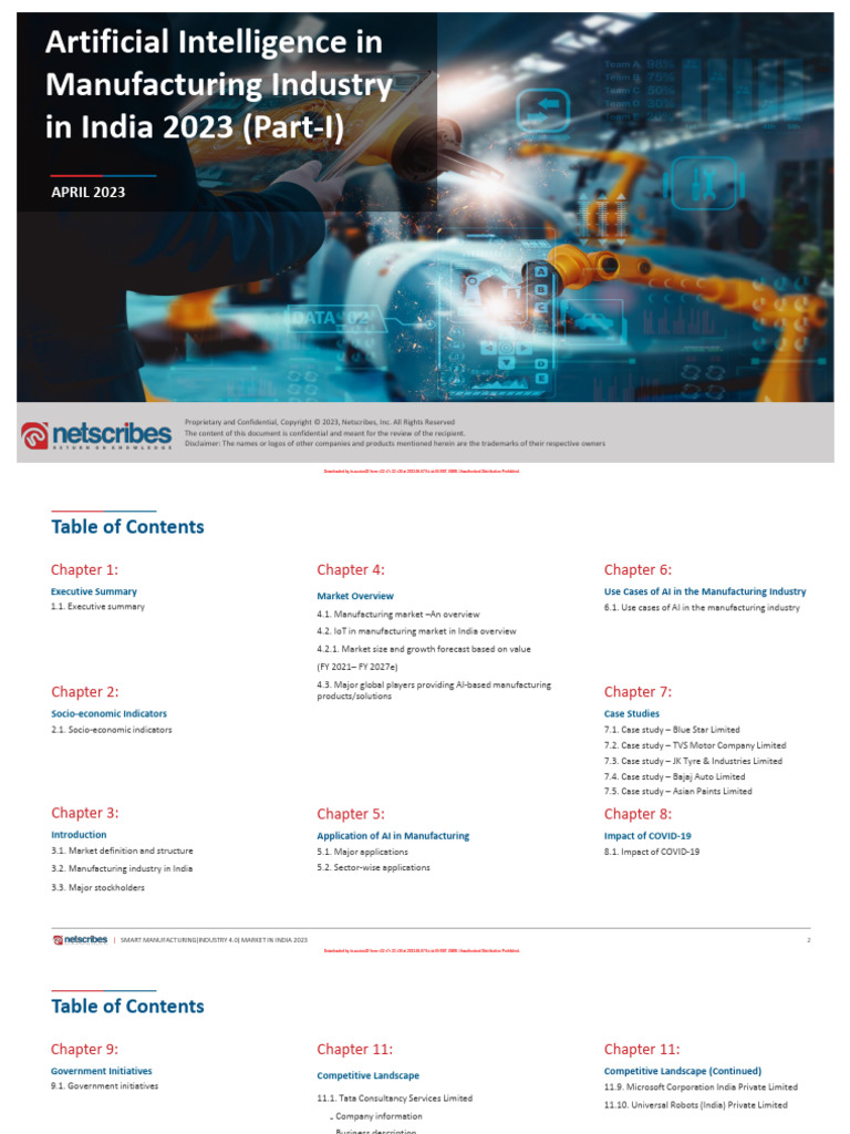 Artificial Intelligence in Manufacturing Industry in India 2023 Part-I ...