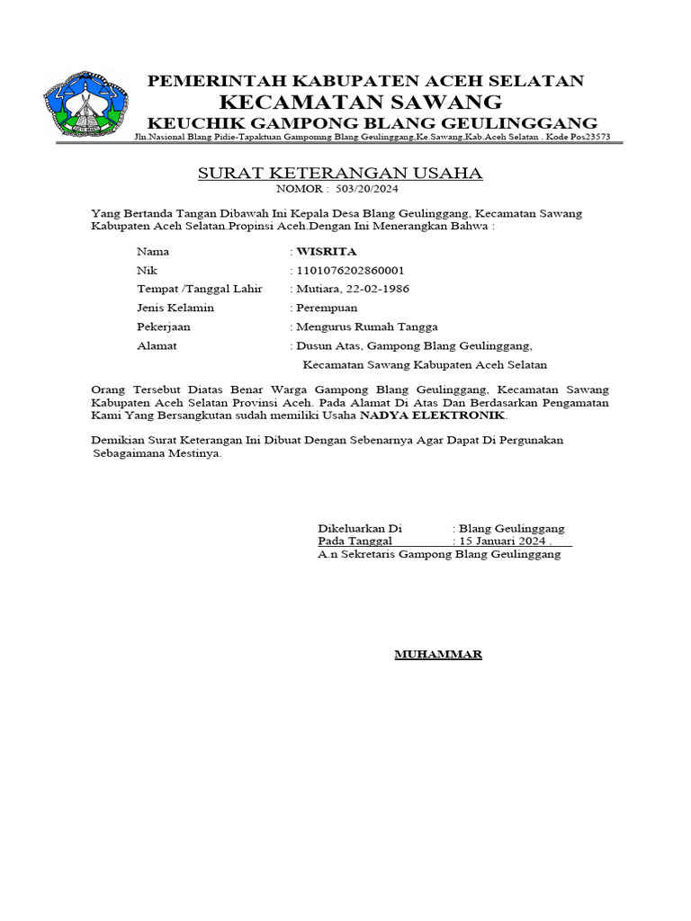 SK - Izin Usaha | PDF