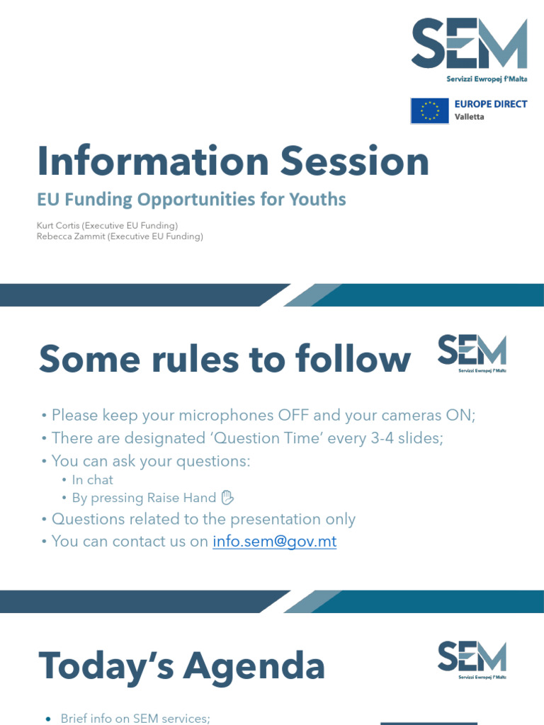 Info Session On EU Funding Opportunities For Youths | PDF | European ...
