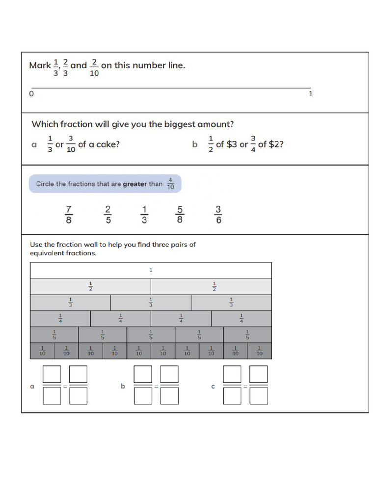 Fractions Sheet 1 | PDF