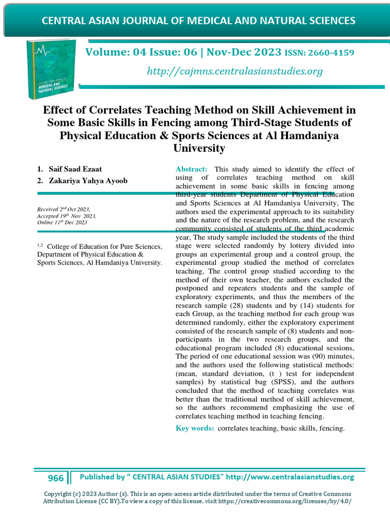 Volume: 04 Issue: 06 - Nov-Dec 2023 | PDF | Experiment | Teachers