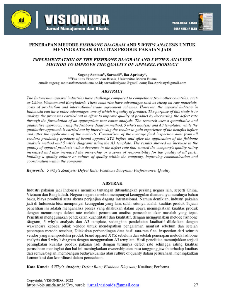 03 Penerapan Metode Fishbone Diagram and 5 Wyh's Analysis Untuk | PDF ...
