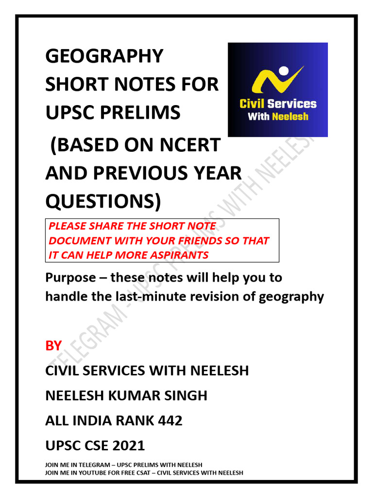 Geography Short Notes Final - Compressed | PDF Geography Short Notes Final - Compressed | PDF