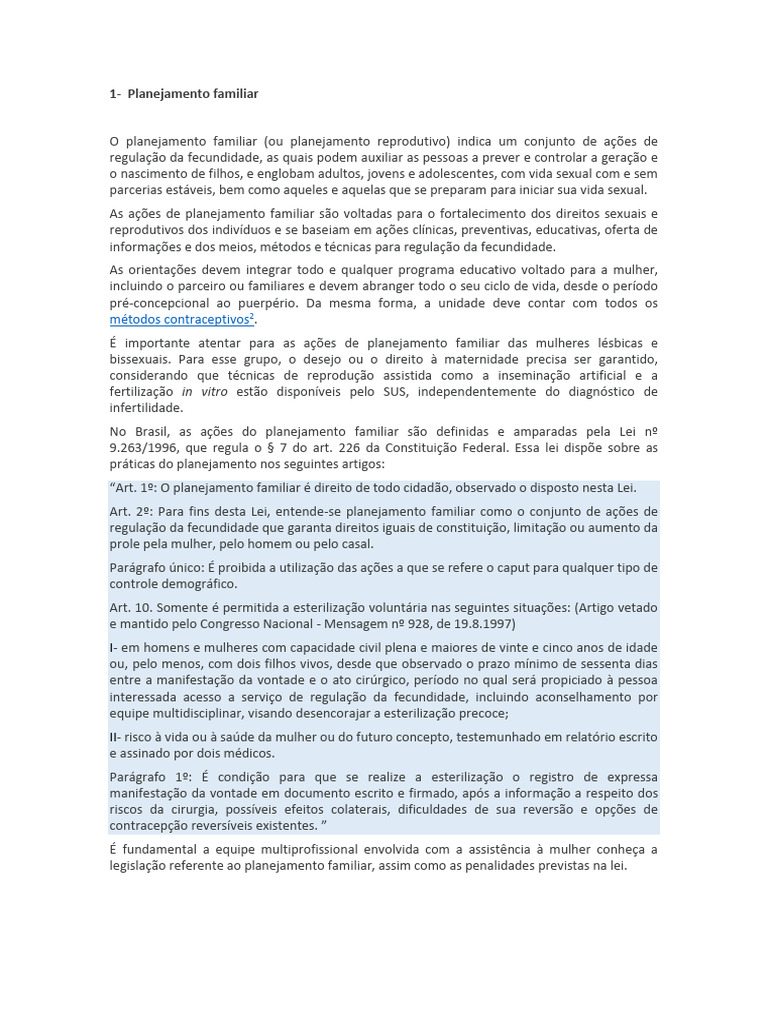 Mapa Mental do Planejamento Familiar | PDF | Planejamento familiar