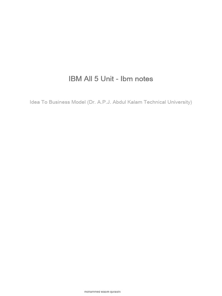 Ibm All 5 Unit Ibm Notes | PDF | Entrepreneurship | Product (Business)