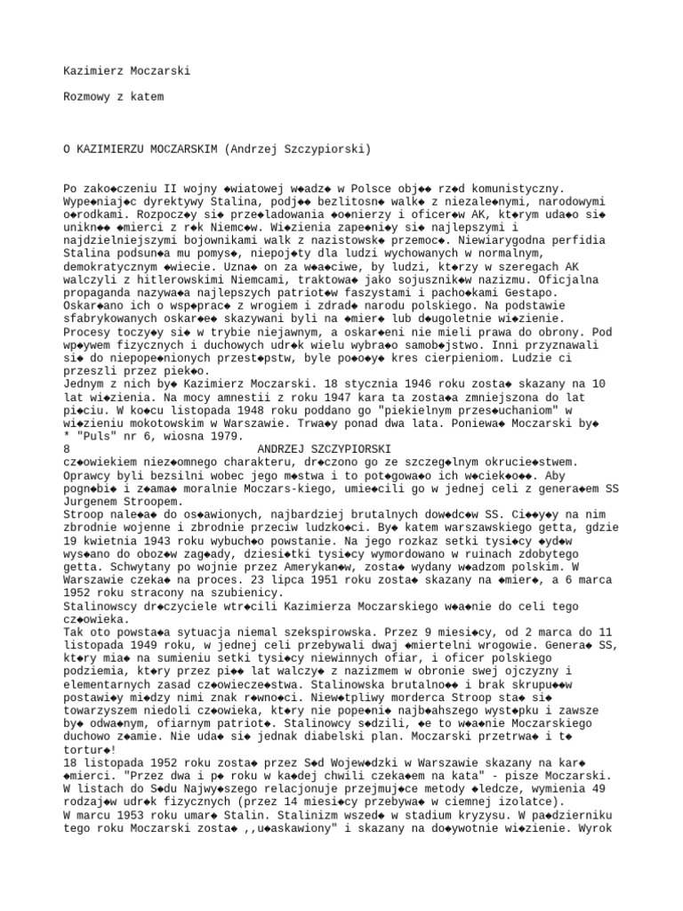 Rozmowy Z Katem - Kazimierz Moczarski | PDF