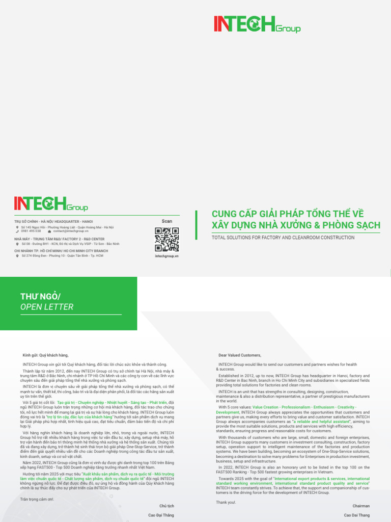 Hồ Sơ Năng Lực INTECH 2022 | PDF