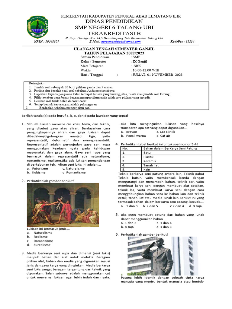 Soal Pas SBK 9 | PDF