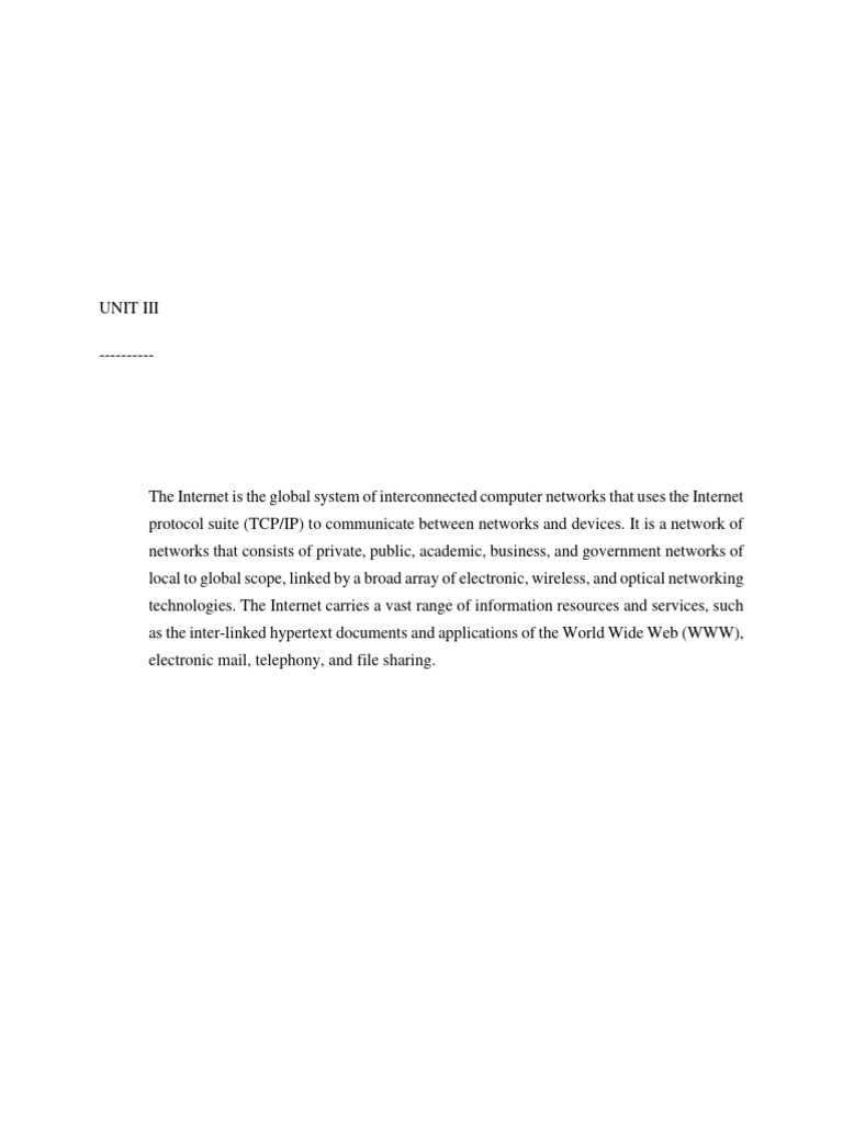Unit 3 Notes Pdf File Transfer Protocol World Wide Web