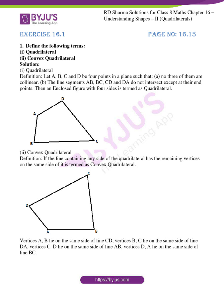 RD Sharma Jan2021 Solution Class 8 Maths Chapter 16 | PDF | Line (Geometry) | Convex Geometry