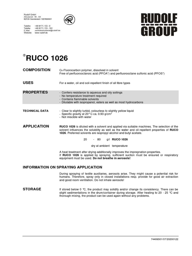 WR Ruco 1026 - E | PDF | Aerosol | Solvent
