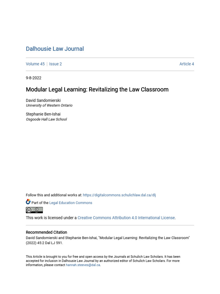 Modular Legal Learning - Revitalizing The Law Classroom | PDF ...