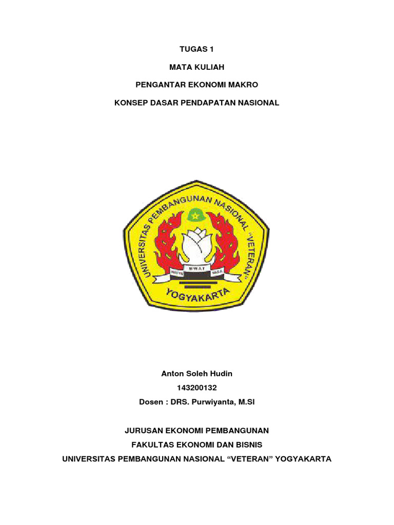 Anton Soleh Hudin - EP E - Tugas PE Makro - Konsep Pemdapatan Nasional | PDF