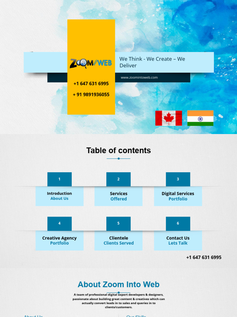 Zoom Into Web Digital Services Profile | Download Free PDF | Digital Marketing | Mobile App
