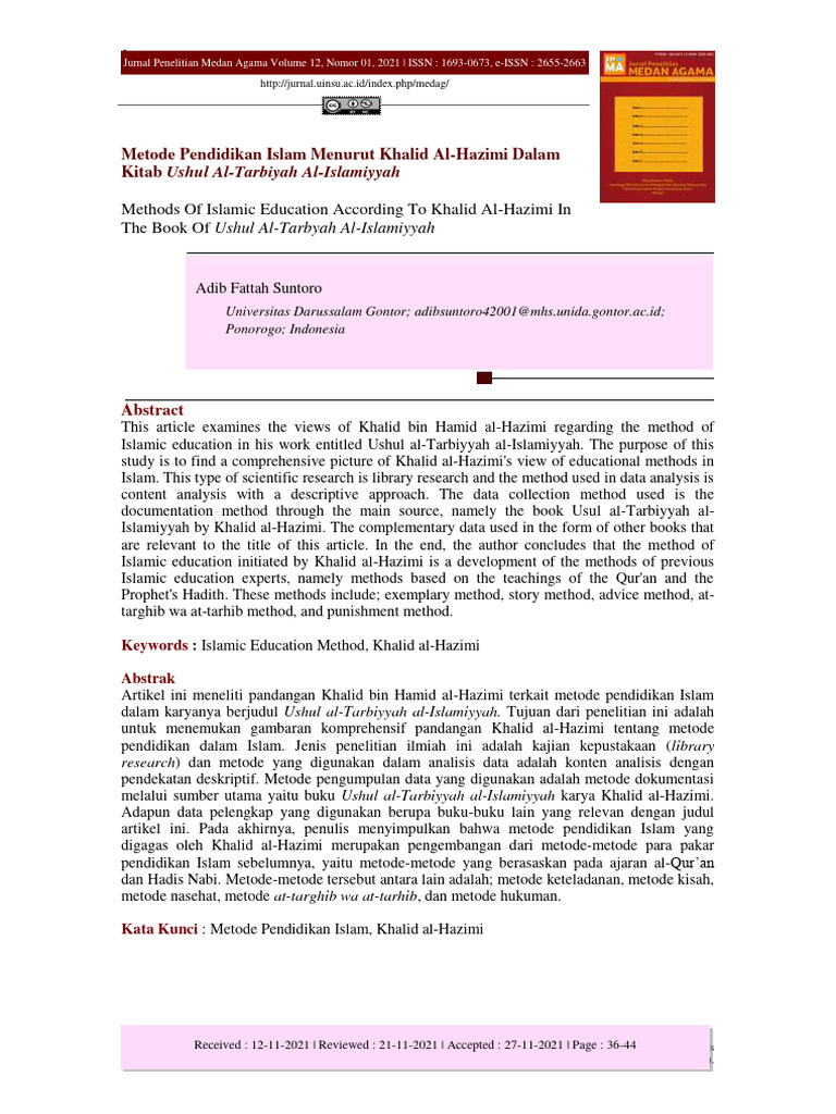 Metode Pendidikan Islam Al-Hazimi | PDF | Karier & Perkembangan | Agama ...