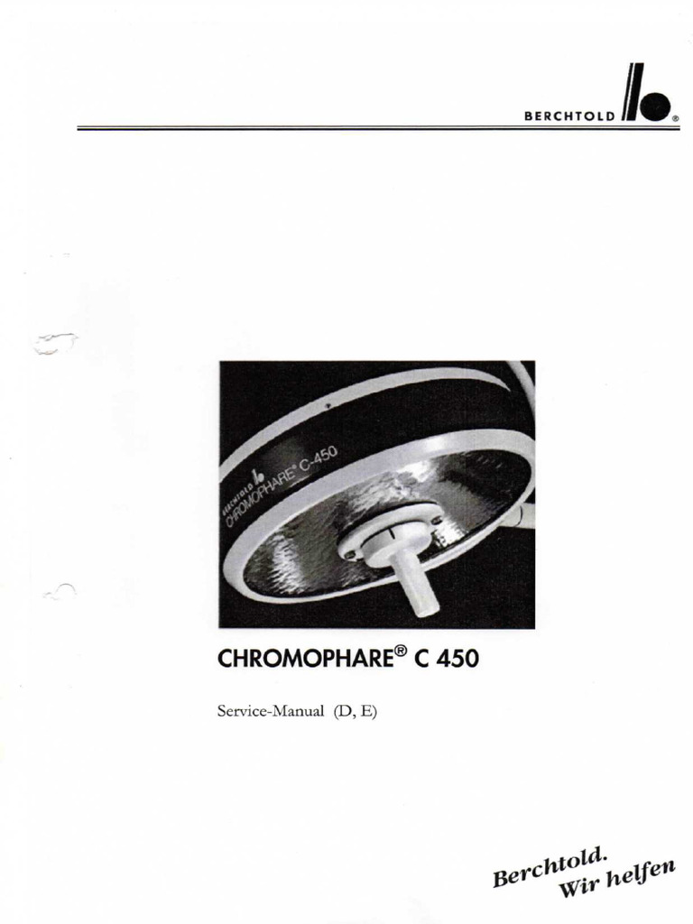 Berchtold Chromophare C450 Operating Light - Service Manual | PDF