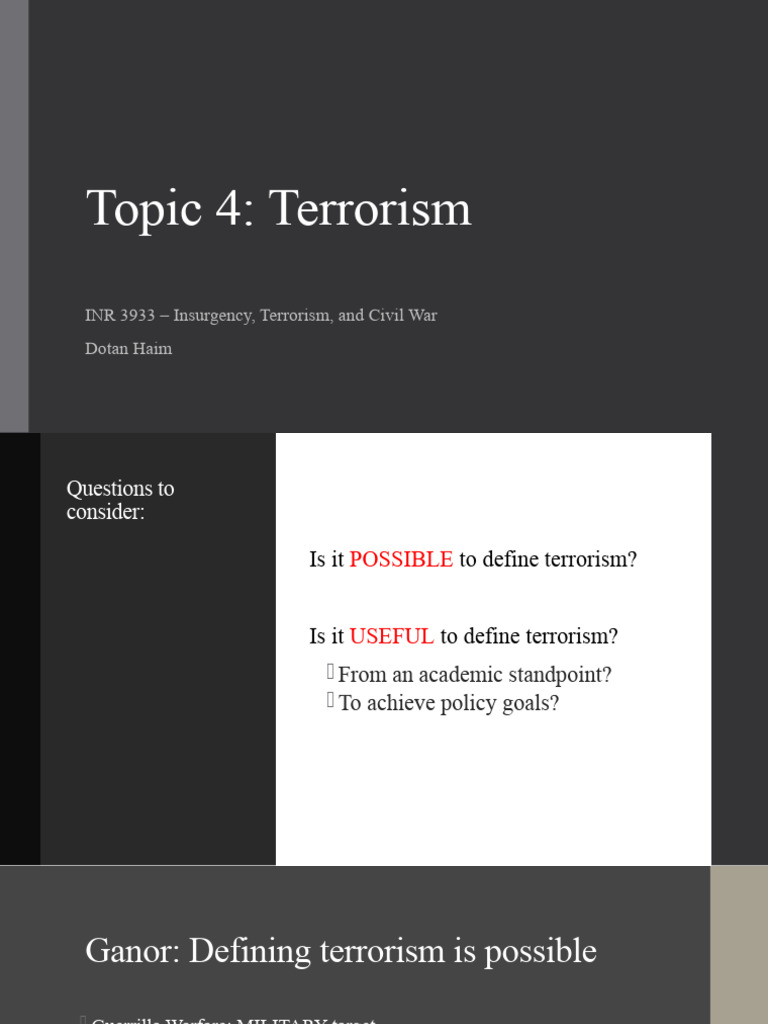 04 Slides INR3993 Terrorism | PDF | International Relations | Crimes