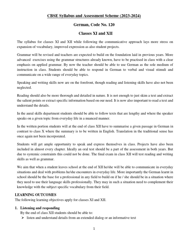 German SrSec 2023-24 | PDF | Linguistics | Linguistic Morphology