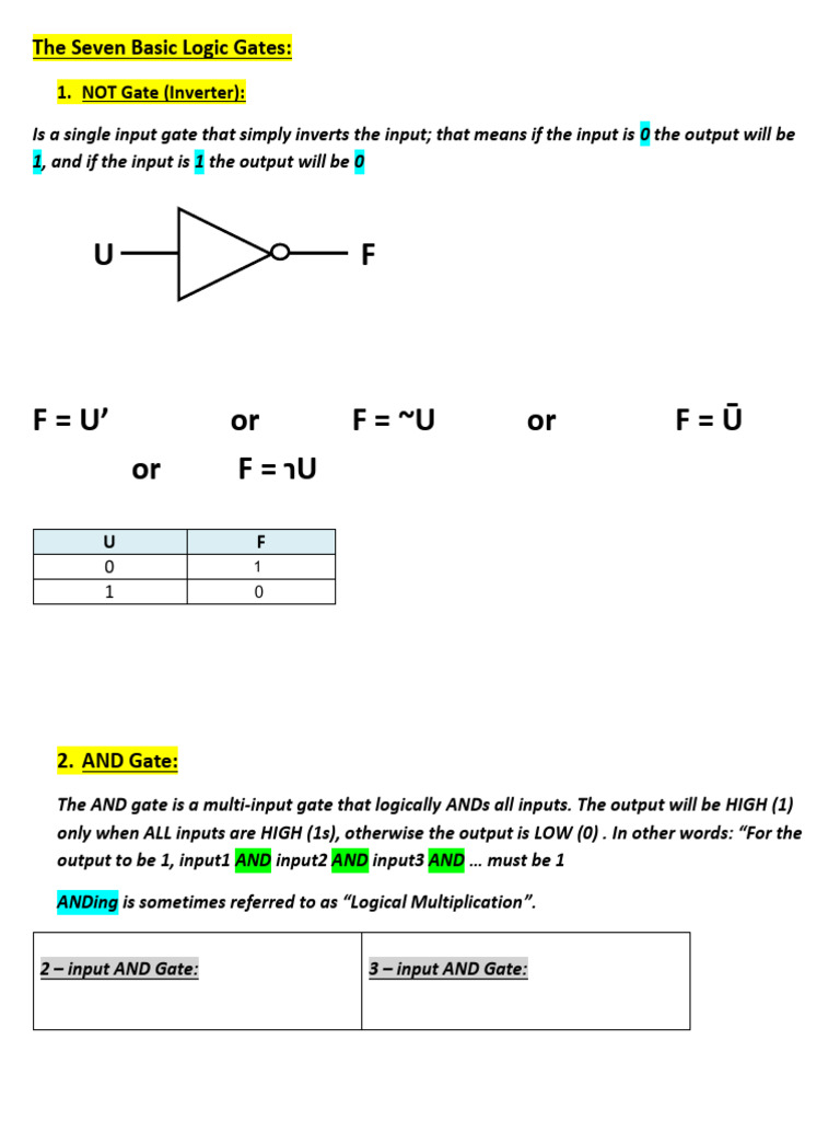 Lecture Notes - Digital Gates | Download Free PDF | Digital Electronics ...