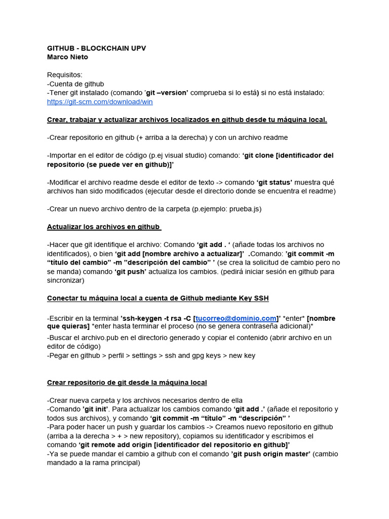 GITHUB Tutorial | PDF | Archivo de computadora | Programación de computadoras