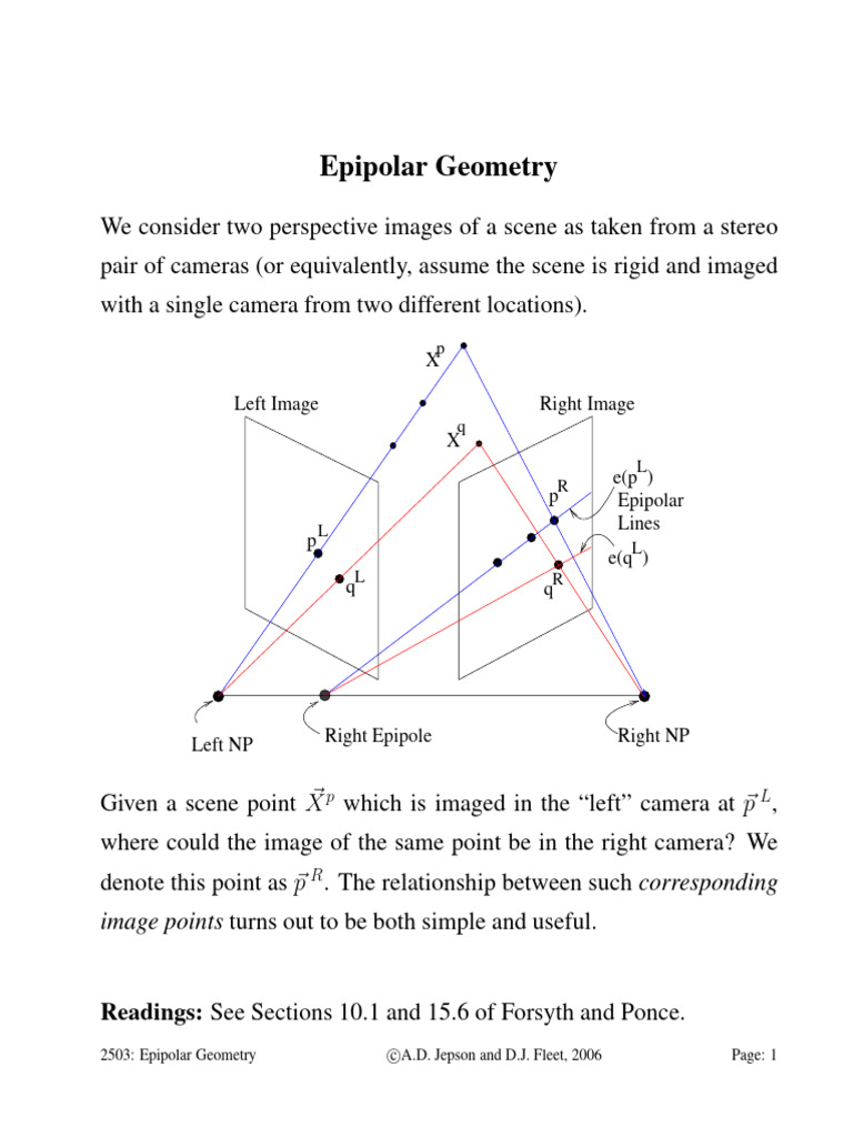 Epi Polar Geom | PDF | Matrix (Mathematics) | Geometry