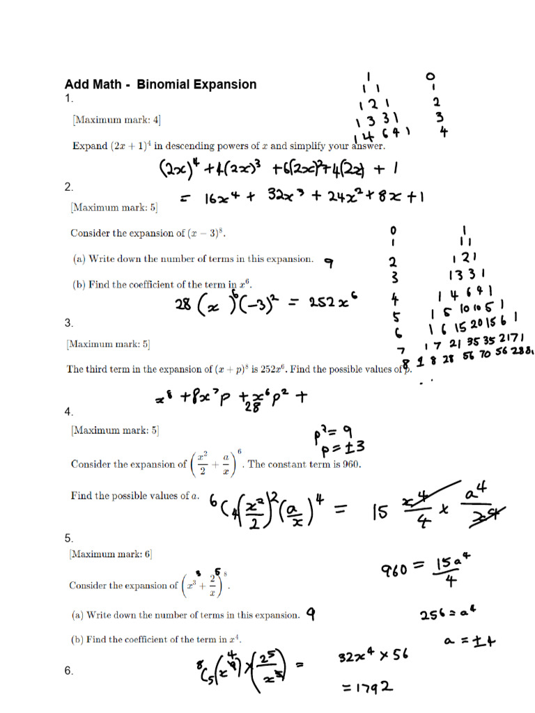 Add Math Binomial Expansion 2 | PDF