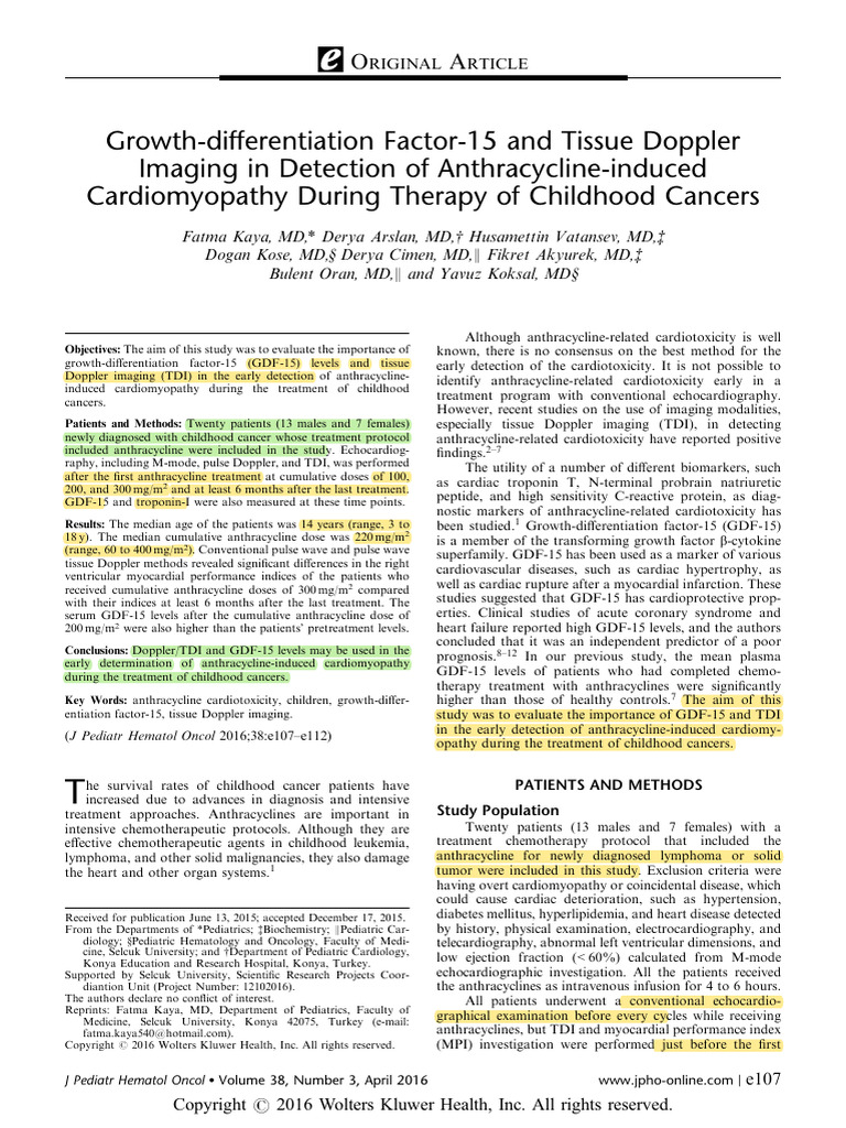 Kaya - GD-15 | PDF | Diastole | Myocardial Infarction
