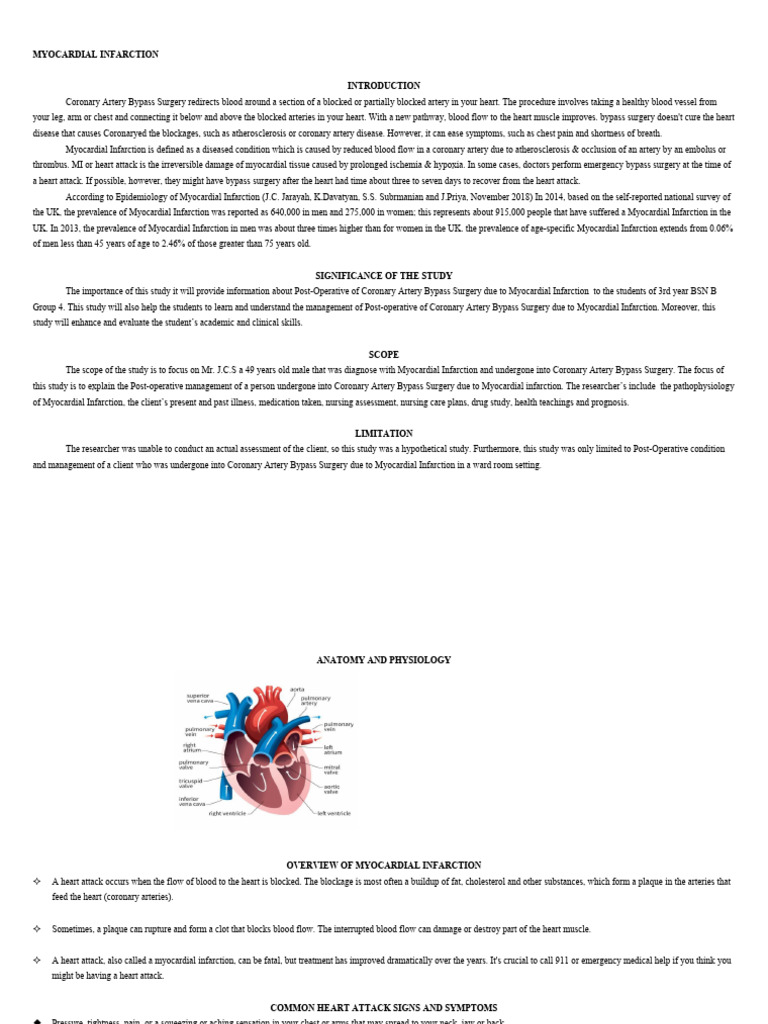 Myocardial Infarction Midterm Case Study | PDF | Myocardial Infarction | Coronary Artery Disease