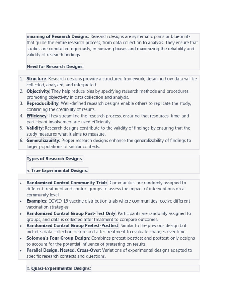 Research Design | Download Free PDF | Randomized Controlled Trial | Design Of Experiments