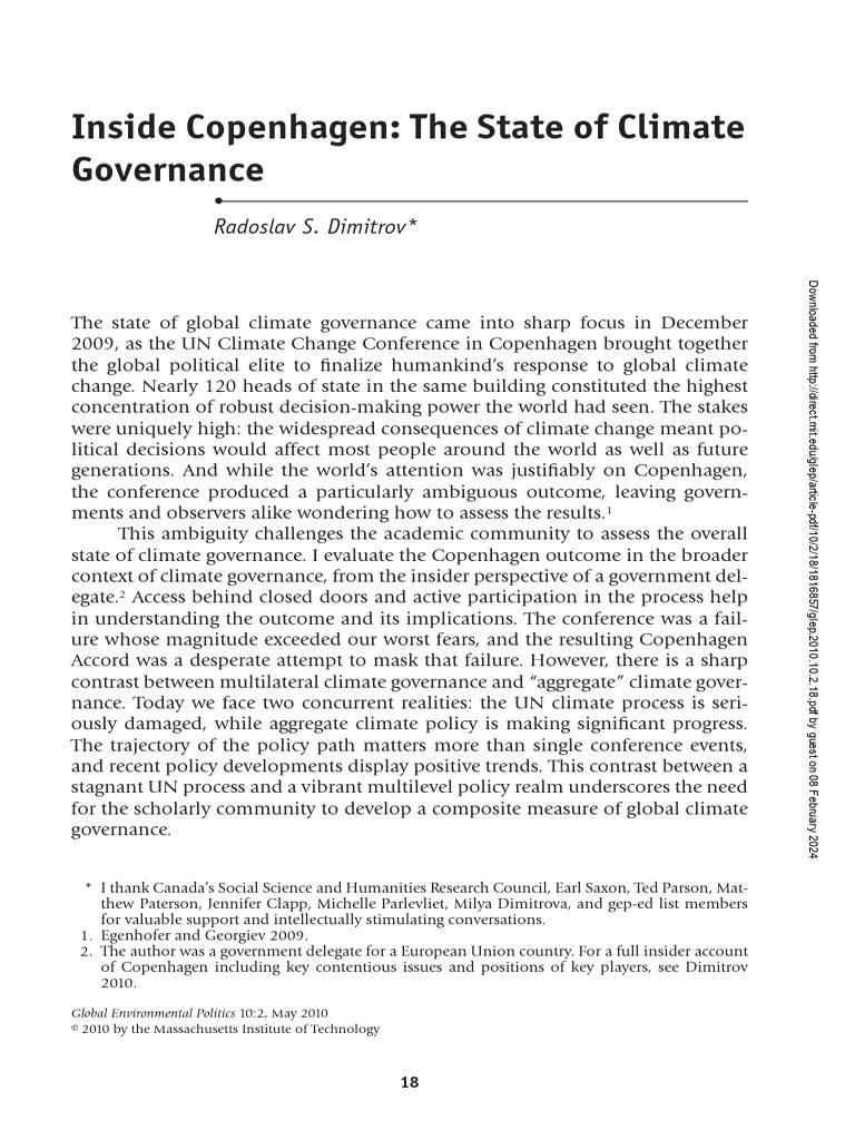 2010-The State of Climate Governance | PDF | 2009 United Nations ...