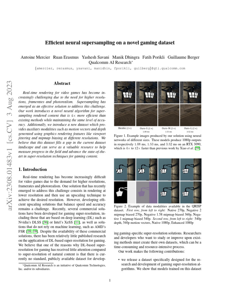 Neural Supersampling for Gaming | PDF | Technology & Engineering