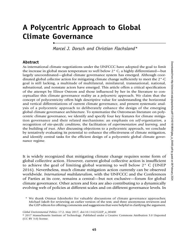 A Polycentric Approach To Climate Governance | PDF | Governance ...