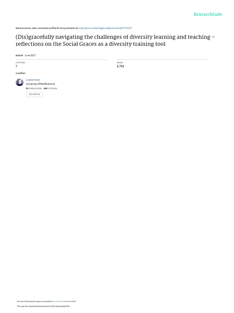 Social Graces as Diversity Training Tool | PDF | Psychotherapy | Family ...