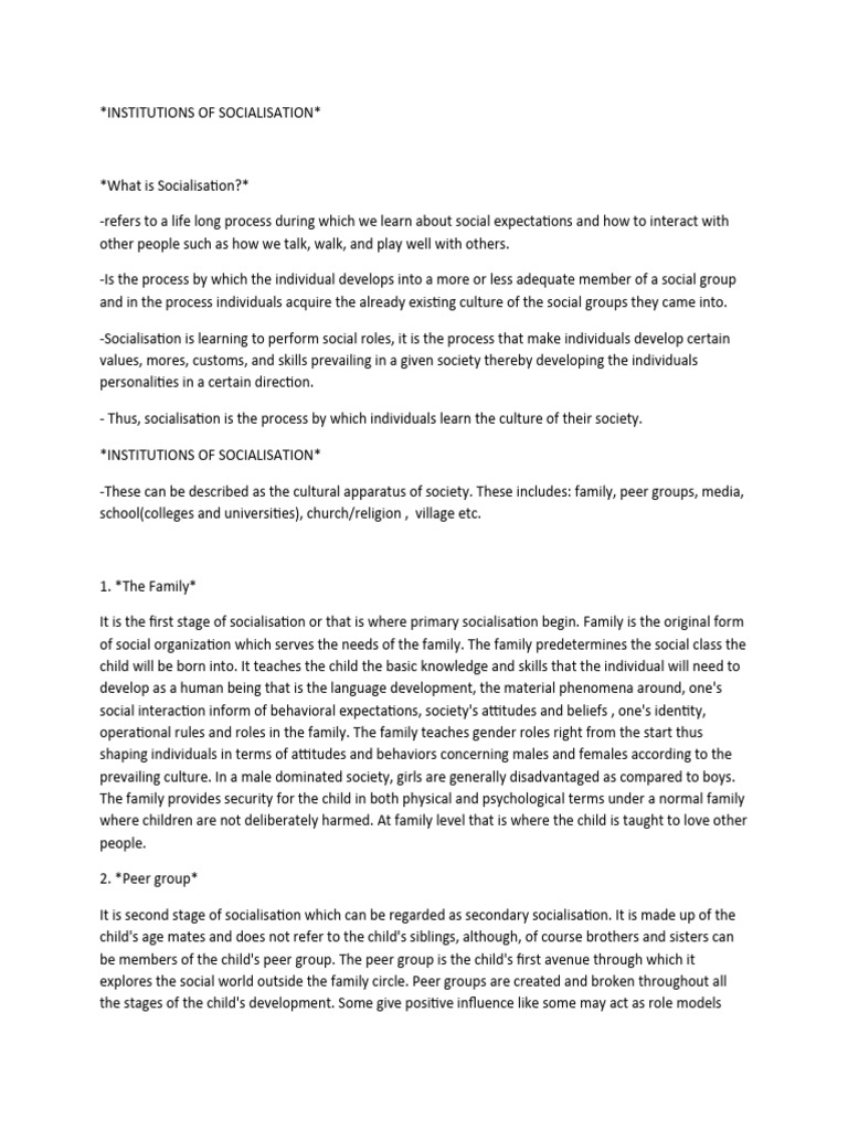 A Level Heritage Agents Of Socialisation Download Free Pdf