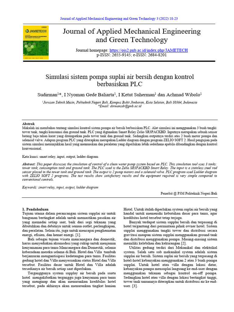 4 Sudirman Simulasi+Pump+System+Dengan+PLC Edit | PDF