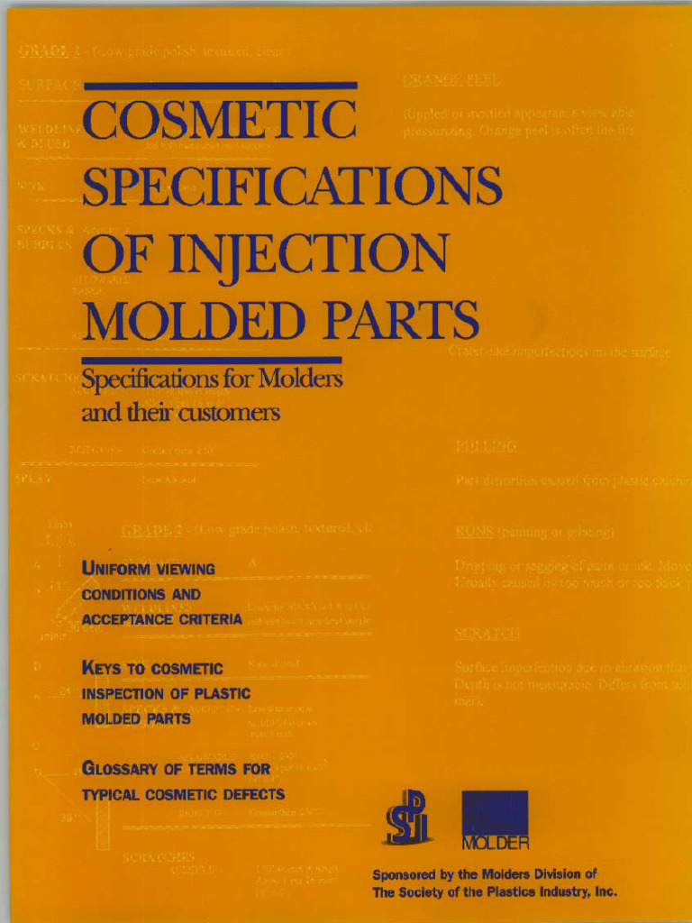 Cosmetic Specification of Injection Molded Parts The Society of Plastic ...