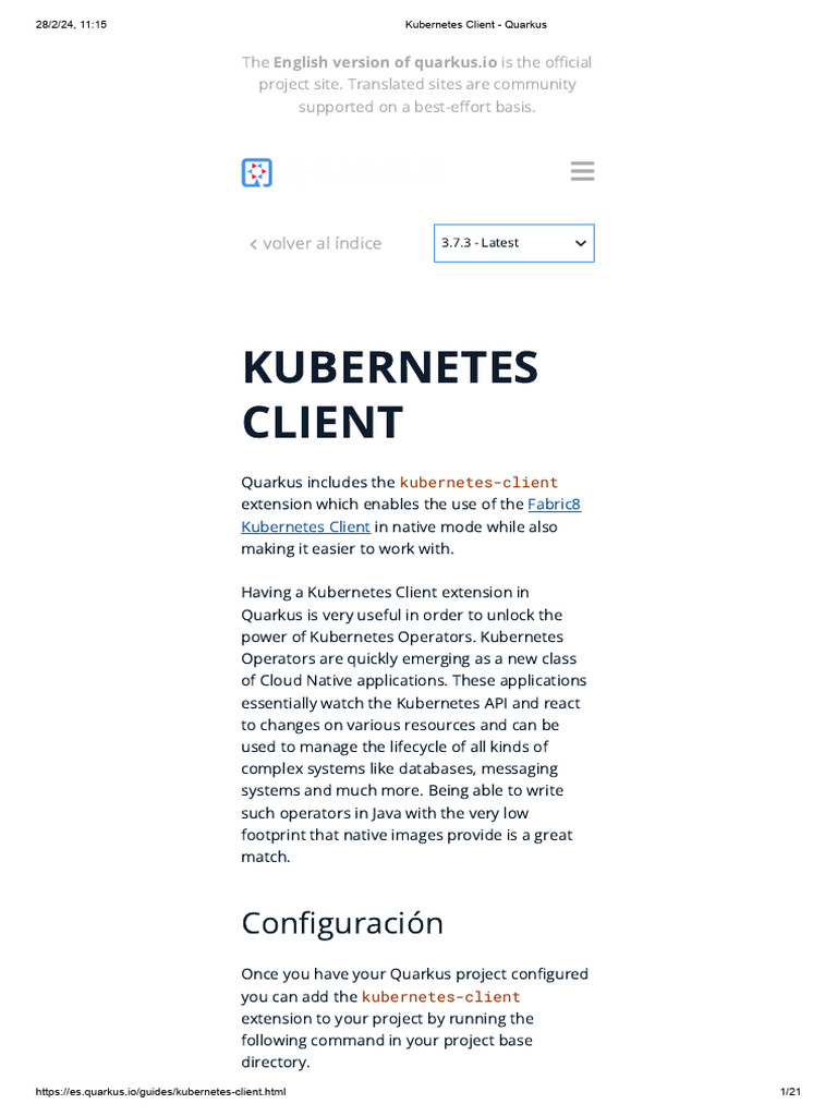 Kubernetes Client - Quarkus | PDF | Class (Computer Programming ...