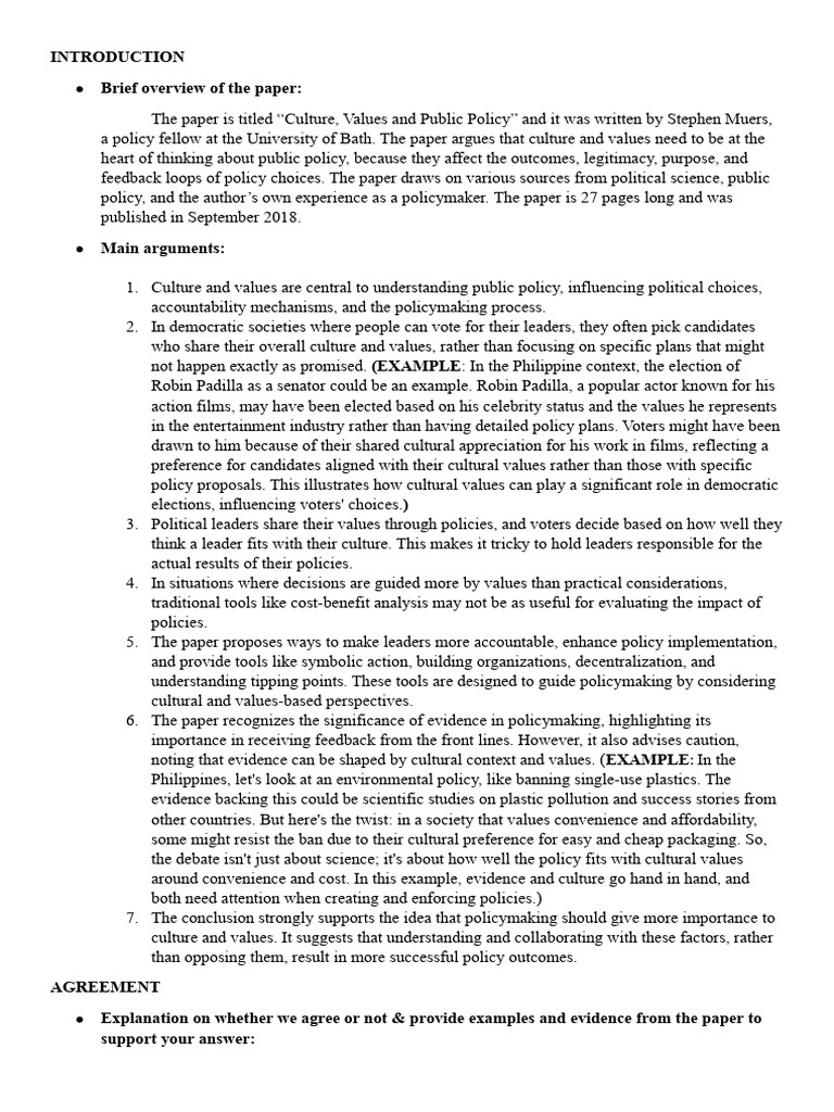 Outline Answers | PDF | Policy | Cognition