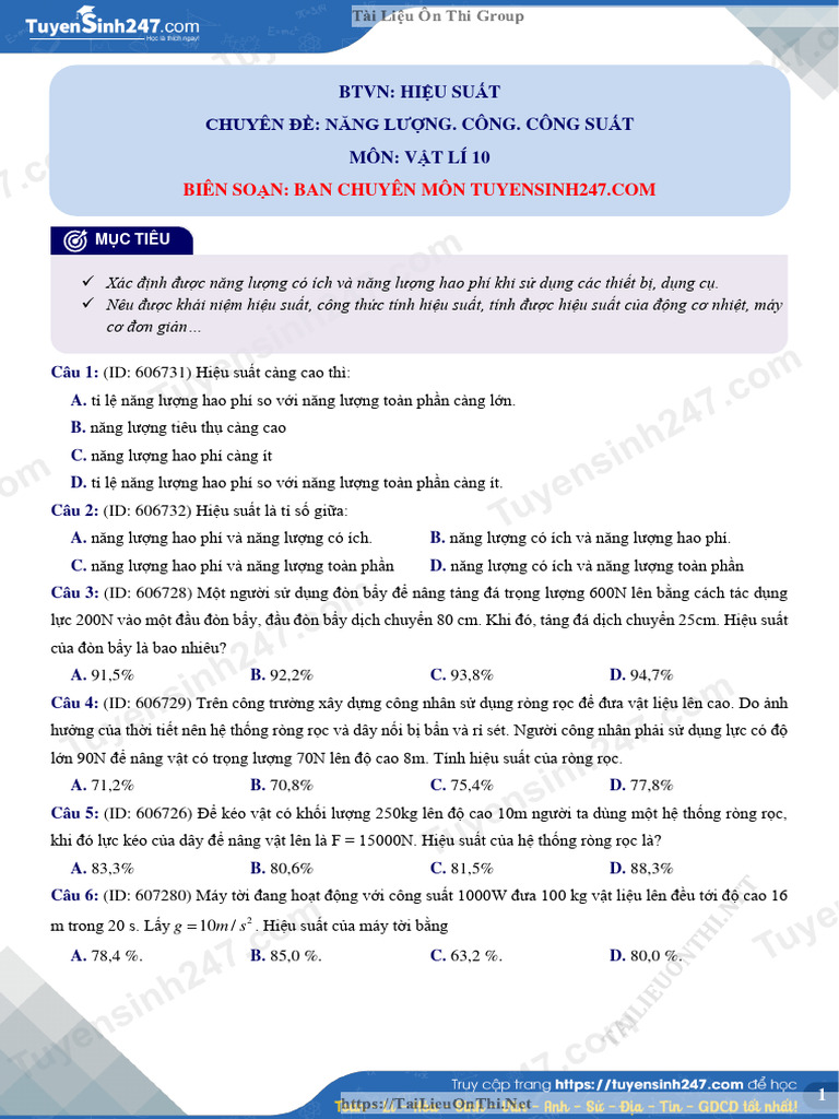 BTVN Hieu Suat 1673429255 | PDF