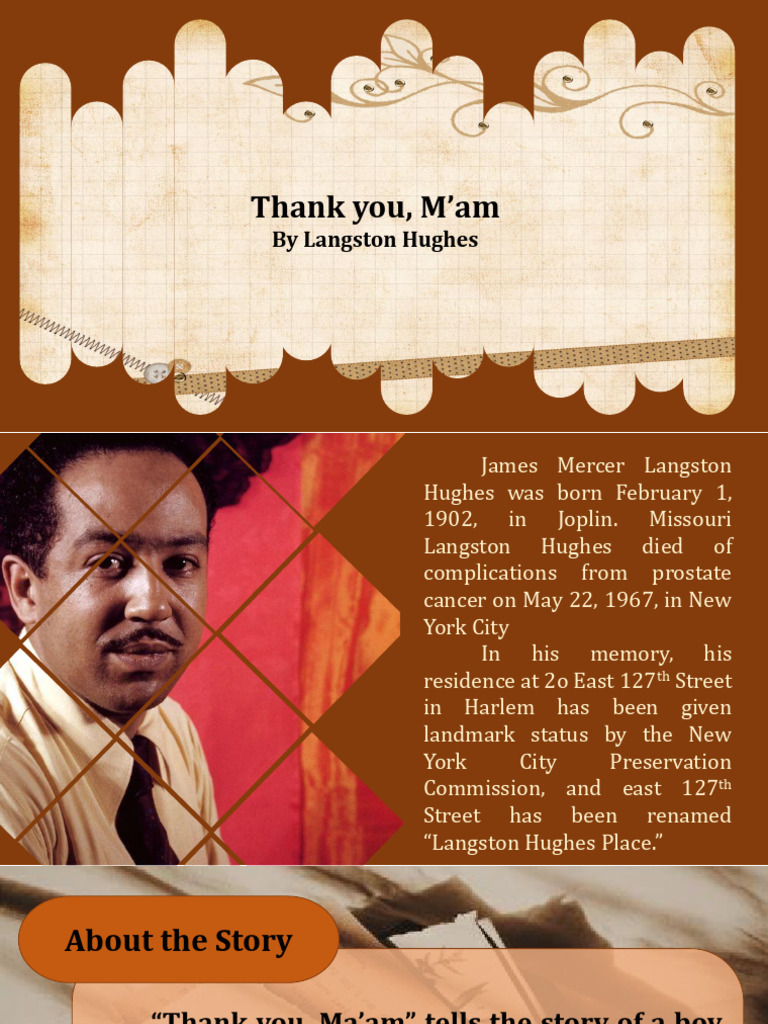 Thank You, Ma'am by Langston Hughes | PDF | Mystery, Thriller & Crime ...