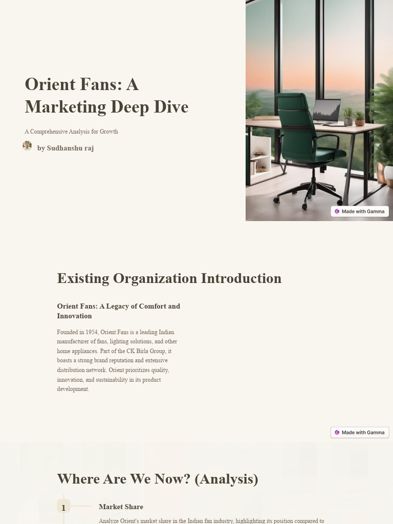 Orient Fans A Marketing Deep Dive | PDF | Market Segmentation | Marketing Orient Fans A Marketing Deep Dive | PDF | Market Segmentation | Marketing