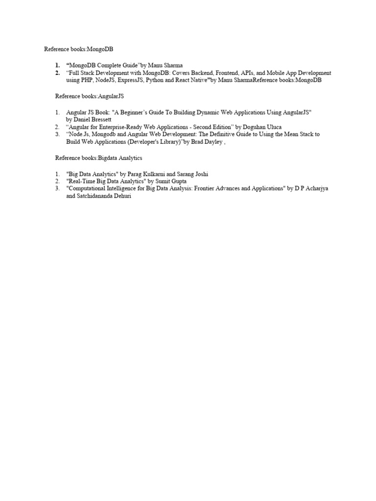 MongoDB and AngularJS Reference Books | PDF