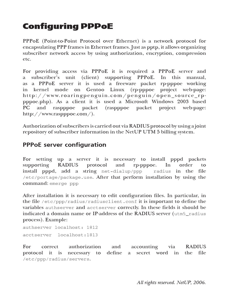 Silo - Tips - Configuring Pppoe Pppoe Server Configuration | PDF | Radius | Information Technology